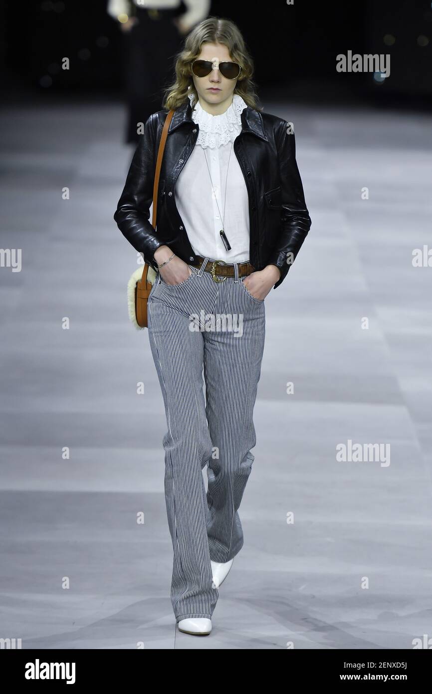 Model walking on the runway during the Celine Ready to Wear Spring ...