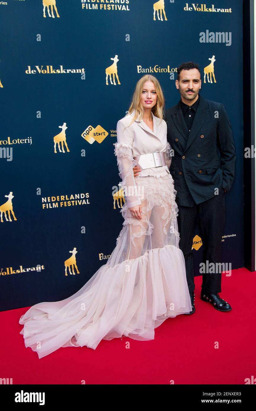 Marwan Kenzari and partner Nora Ponse during the premiere of the movie ...