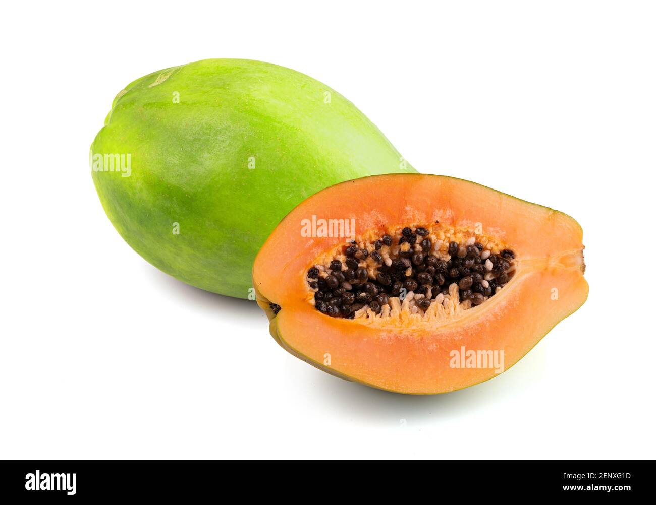 Exotic fruit papaya on white background Stock Photo - Alamy