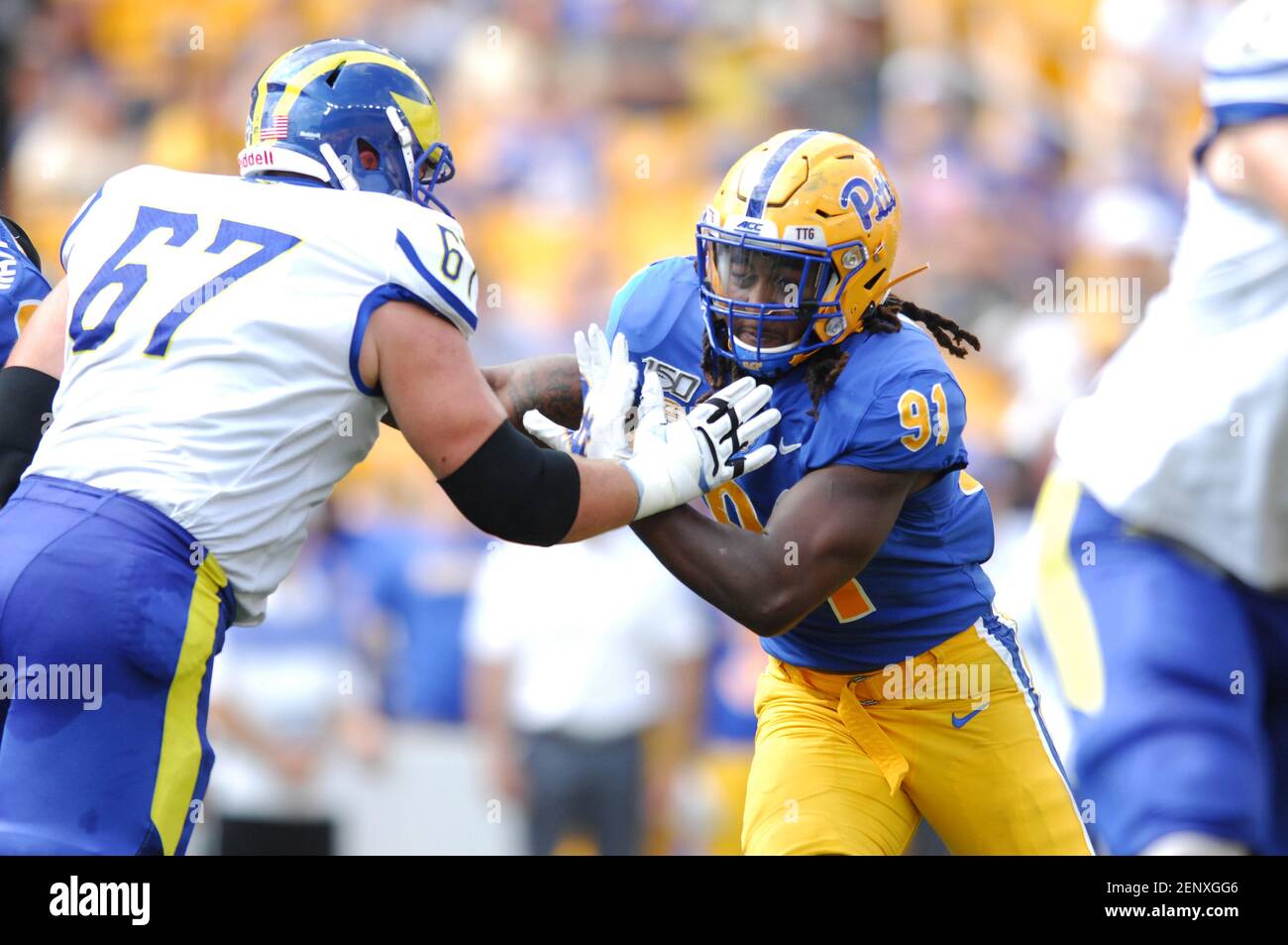 September 28th, 2019: Patrick Jones II #91 during the Pitt Panthers vs ...