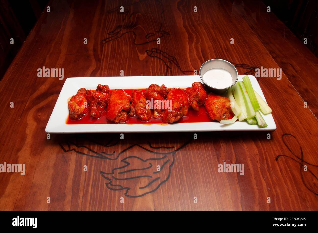 Authentic American cuisine food best known as buffalo hot wings Stock ...