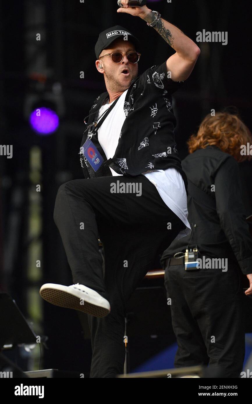 Lead singer Ryan Tedder of OneRepublic performs during the 2019 Global ...