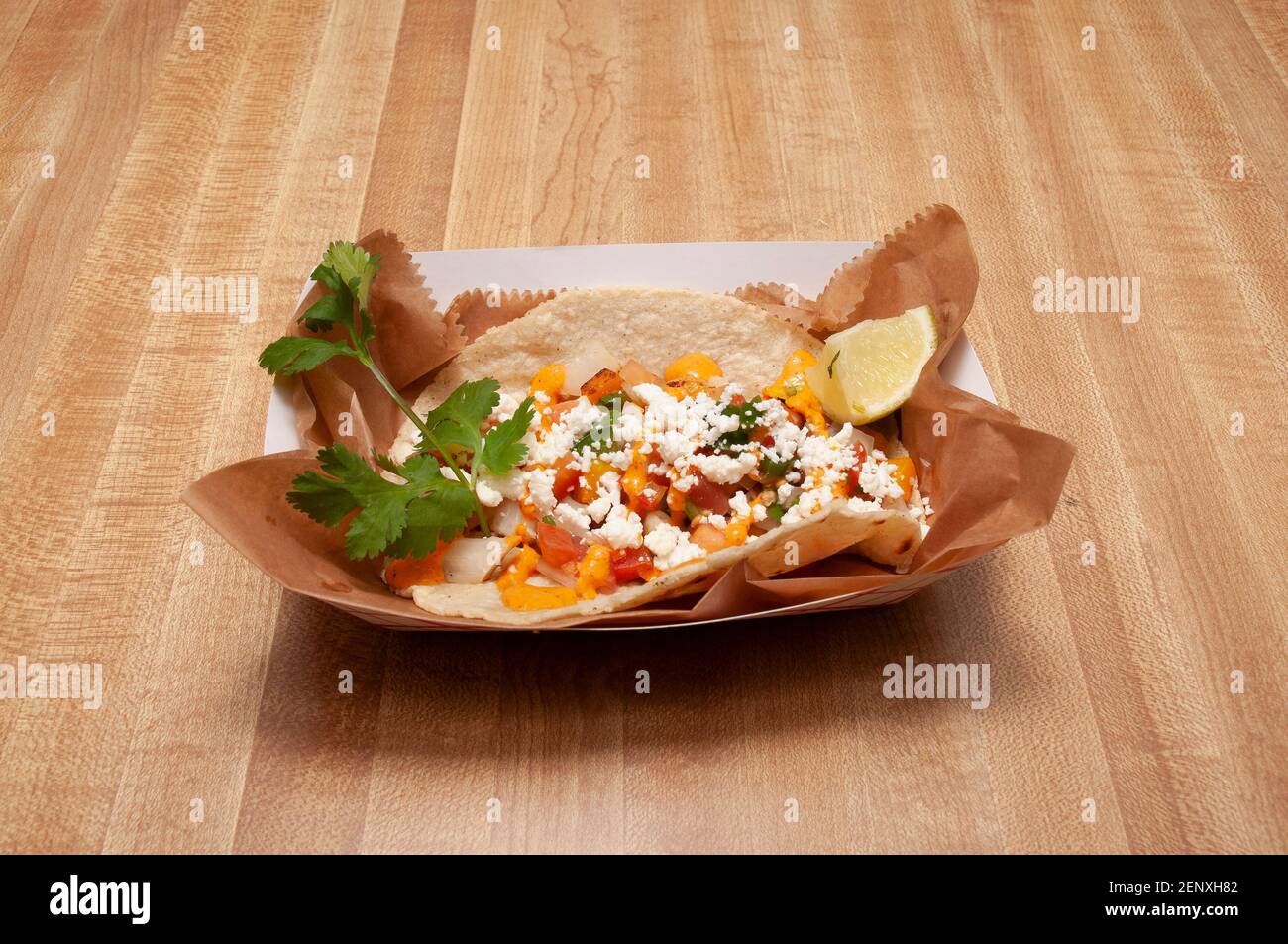 Authentic tex mex mexican cuisine known as a cauliflower Taco Stock ...
