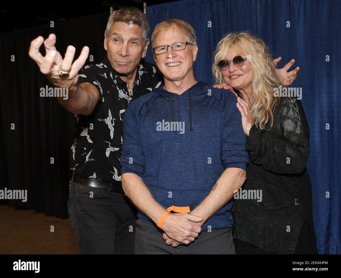 (L-R) MTV VJ's Mark Goodman, Alan Hunter and Nina Blackwood at ...