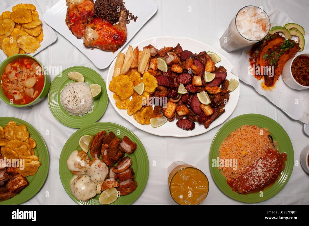 Various assorted traditional dominican cuisine style dishes Stock Photo ...