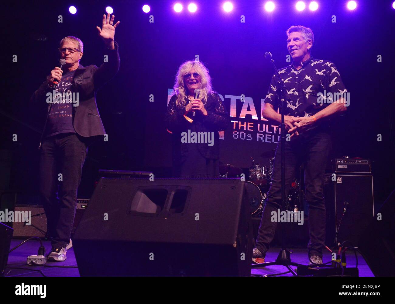 (L-R) MTV VJ's Alan Hunter, Nina Blackwood and Mark Goodman at ...
