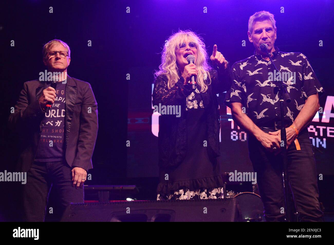 (L-R) MTV VJ's Alan Hunter, Nina Blackwood and Mark Goodman at ...