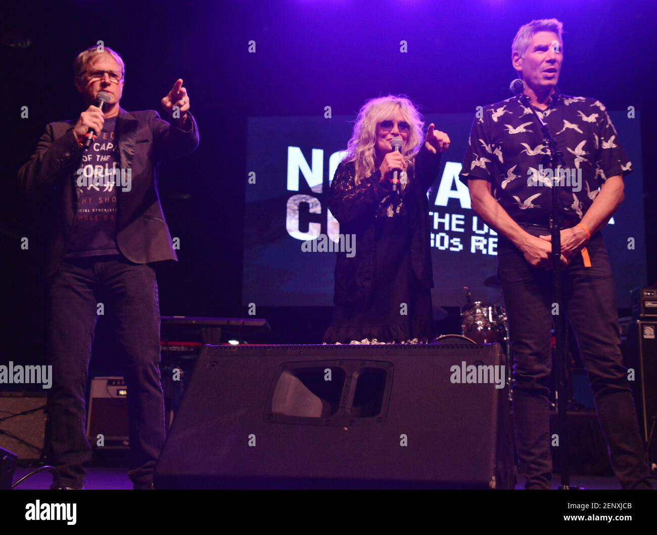 (L-R) MTV VJ's Alan Hunter, Nina Blackwood and Mark Goodman at ...