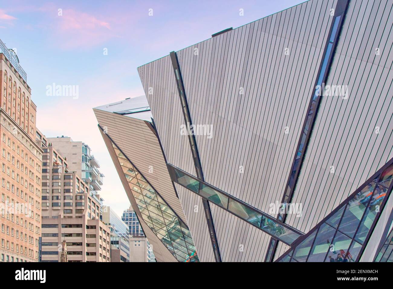 Building exterior architecture of the Royal Ontario Museum or ROM ...