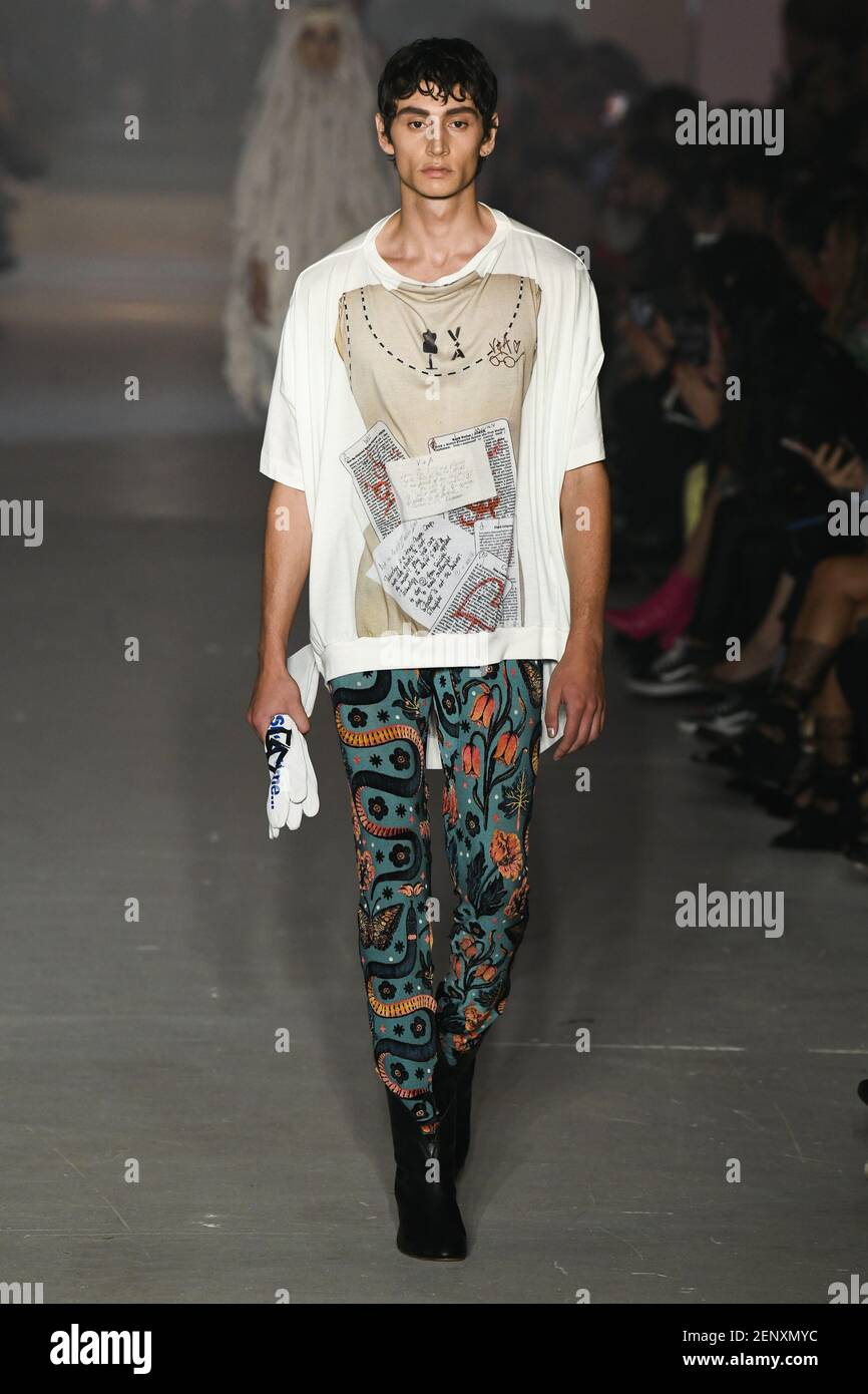 Model walking on the runway during the Vivienne Westwood Ready to Wear ...