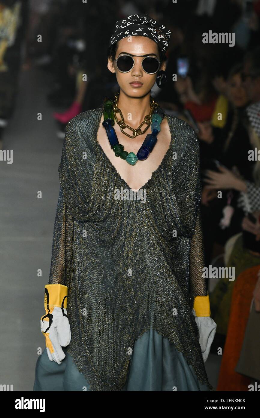 Model walking on the runway during the Vivienne Westwood Ready to Wear ...
