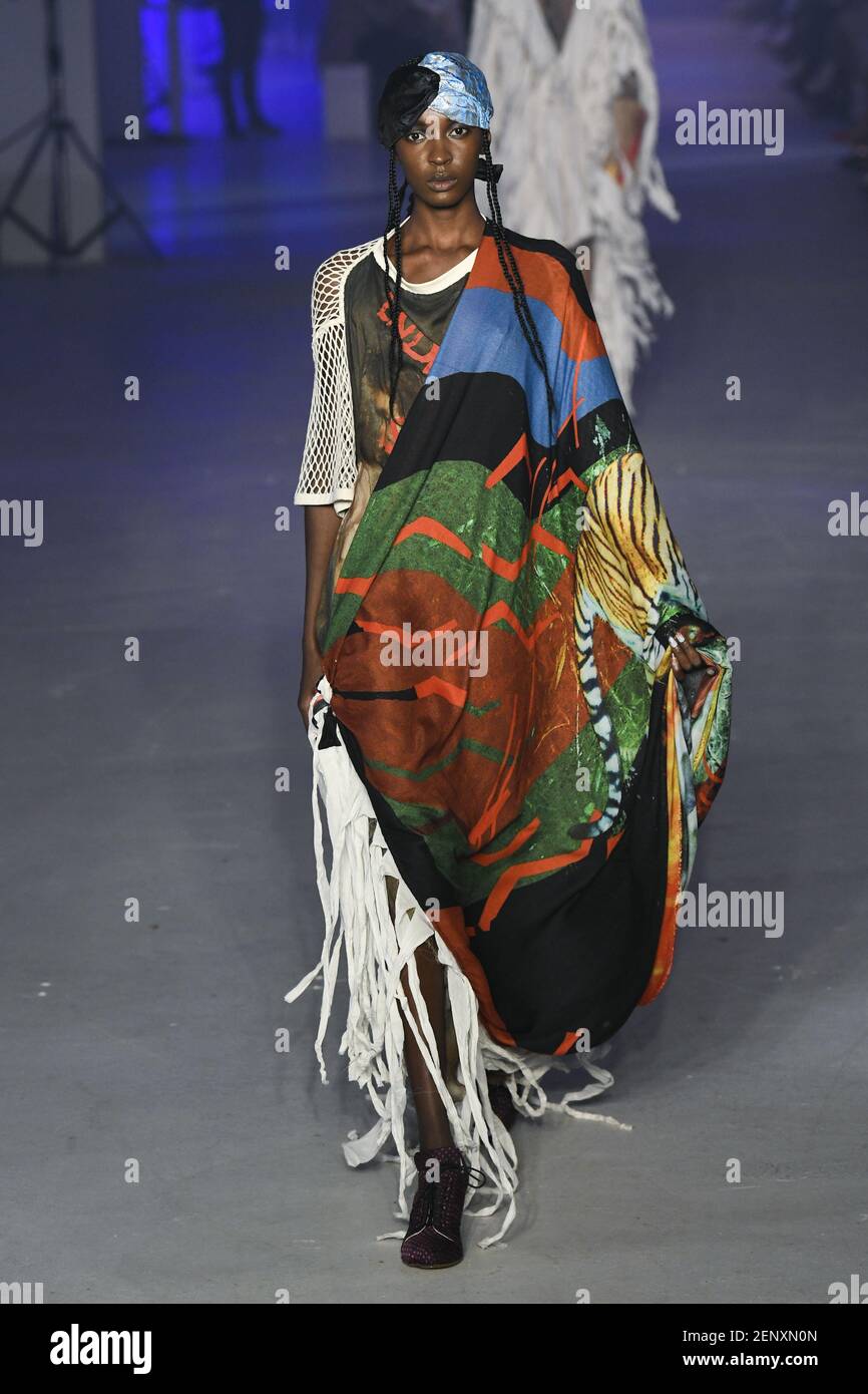 Model walking on the runway during the Vivienne Westwood Ready to Wear ...