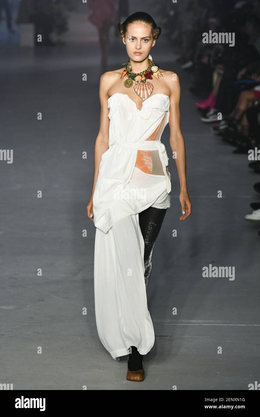 Model walking on the runway during the Vivienne Westwood Ready to Wear ...