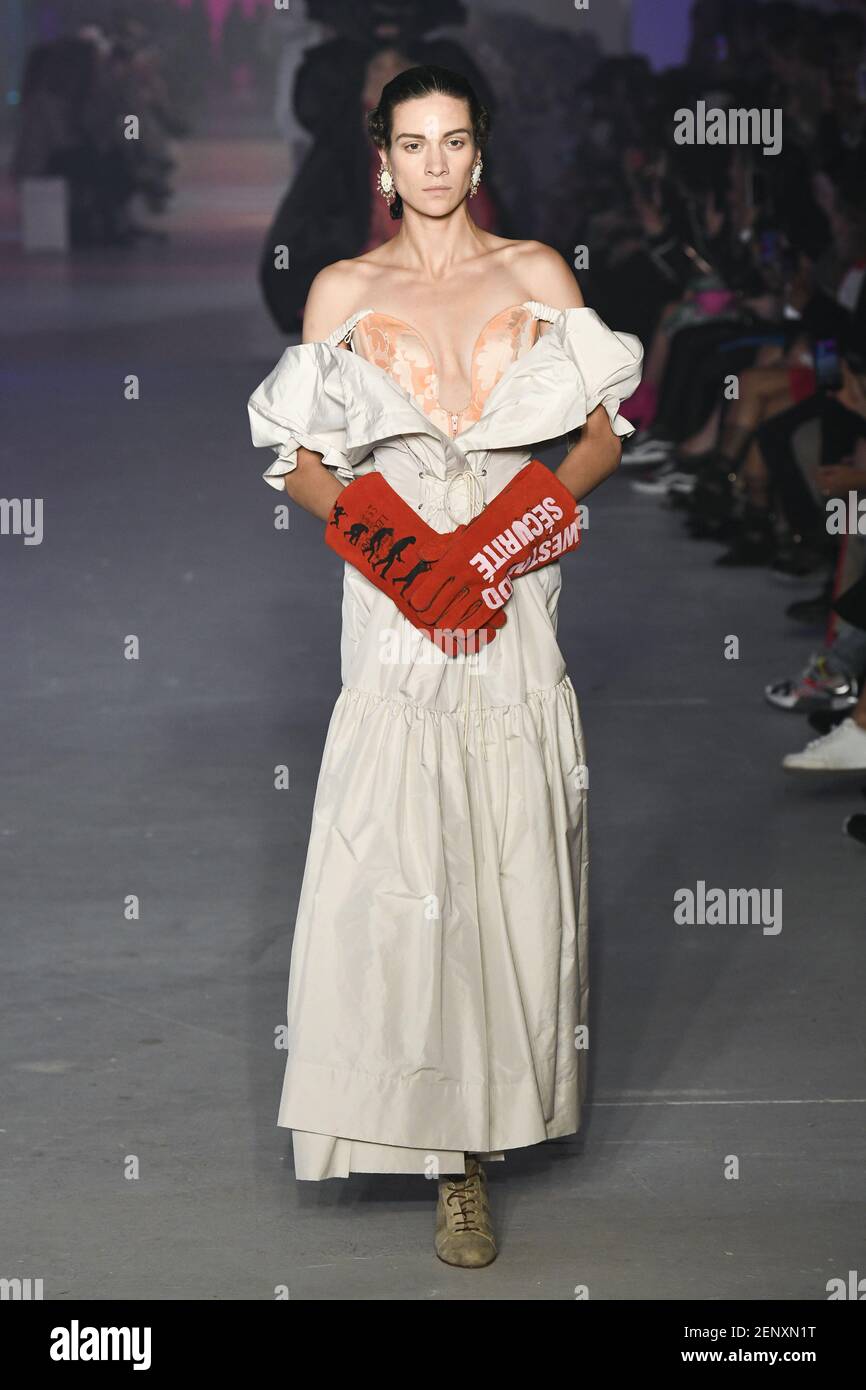 Model walking on the runway during the Vivienne Westwood Ready to Wear ...