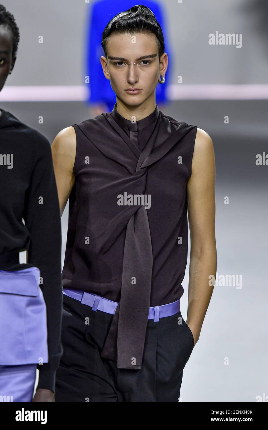 Model Chai Maximus walking on the runway during the Haider Ackermann ...