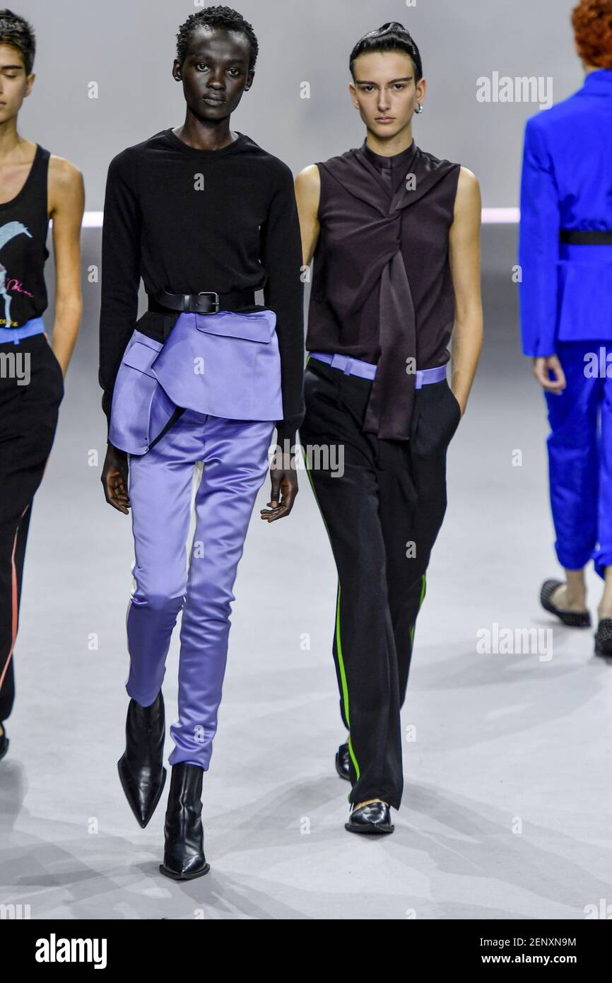 Models Aliet Sarah and Chai Maximus walking on the runway during the ...