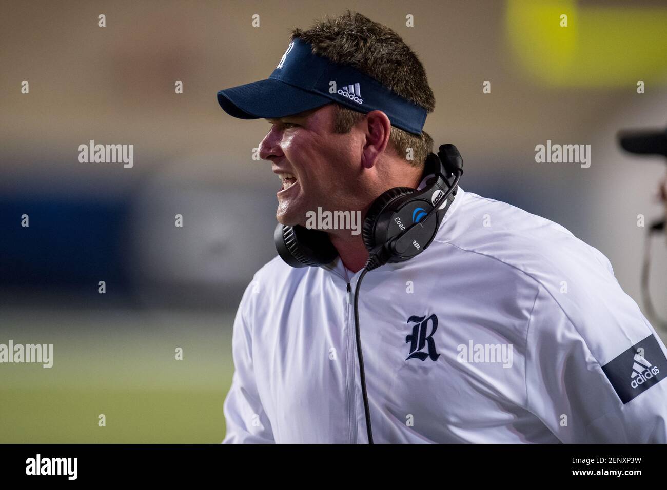 September 28, 2019: Rice Owls head coach Mike Bloomgren gets upset with ...