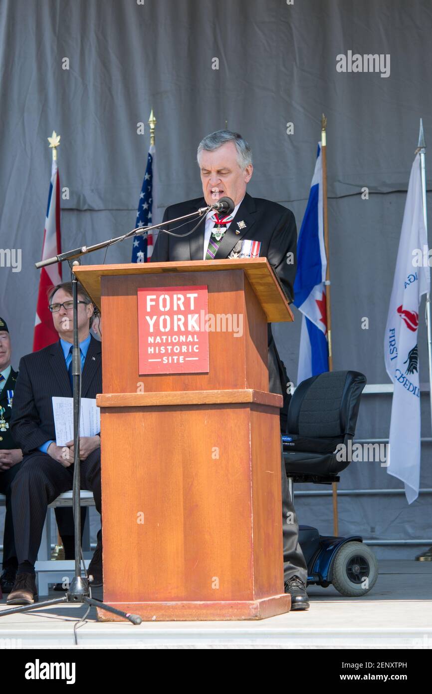 David Charles Onley, Lieutenant Governor of Ontario stands behind the ...