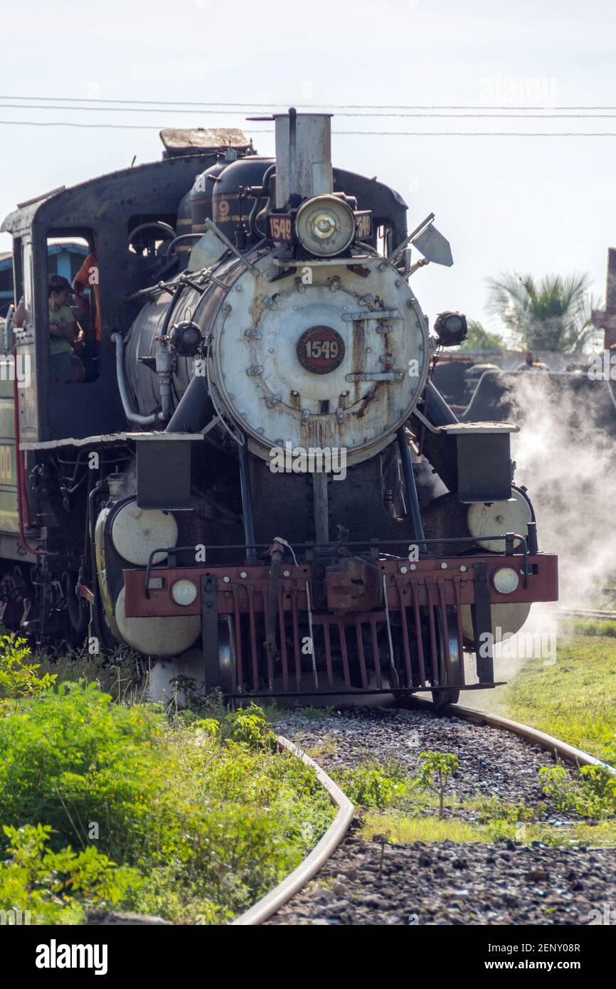 Old vintage steam locomotive in Caibarien, Cuba Stock Photo - Alamy