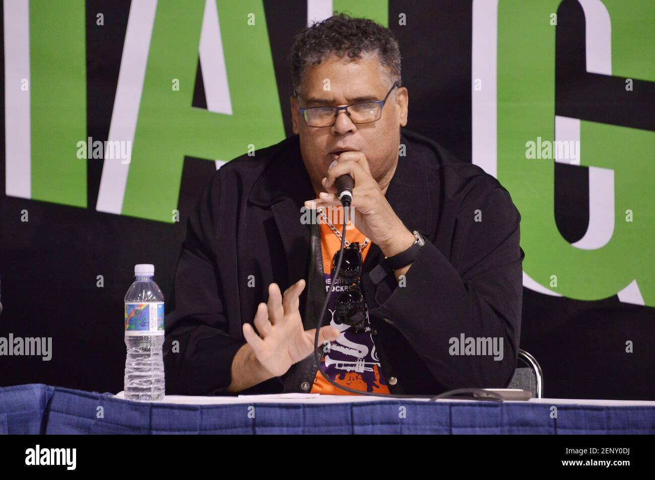 Wonder Mike of The Sugarhill Gang speak in a panel at NostalgiaCon ...