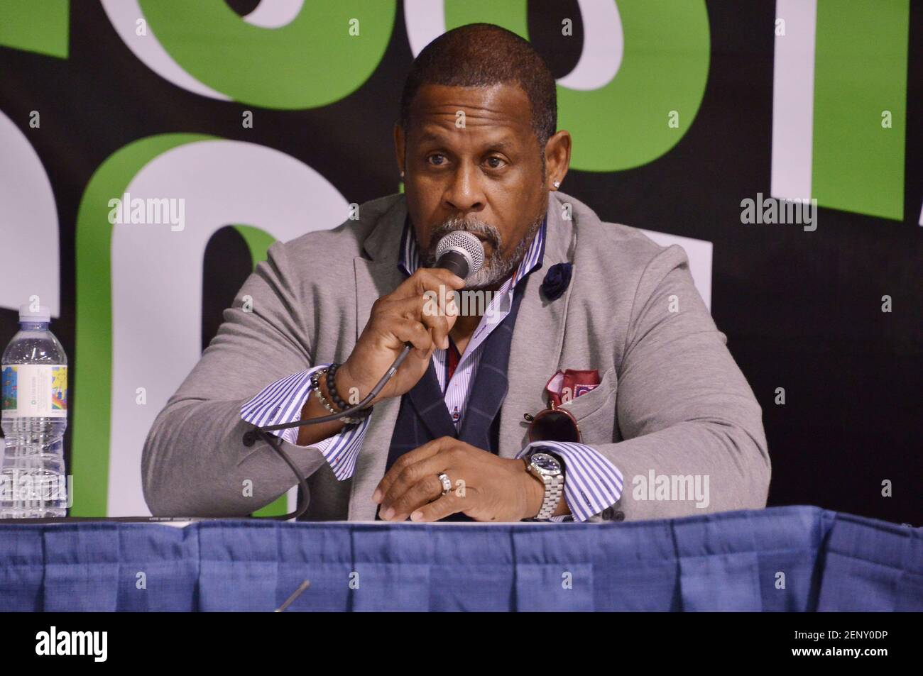 Master Gee of The Sugarhill Gang speak in a panel at NostalgiaCon - Day ...