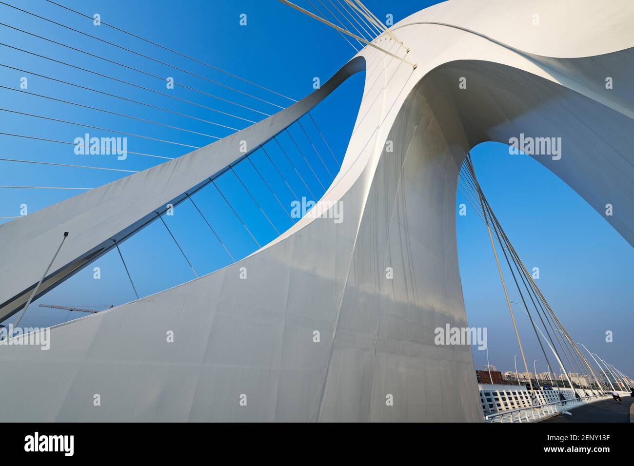 The view of Xinshougang Bridge, which is recently opened to the public ...
