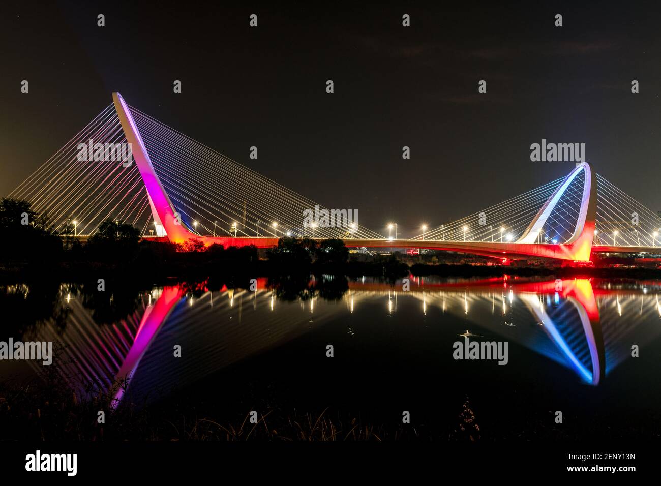 The view of Xinshougang Bridge, which is recently opened to the public ...