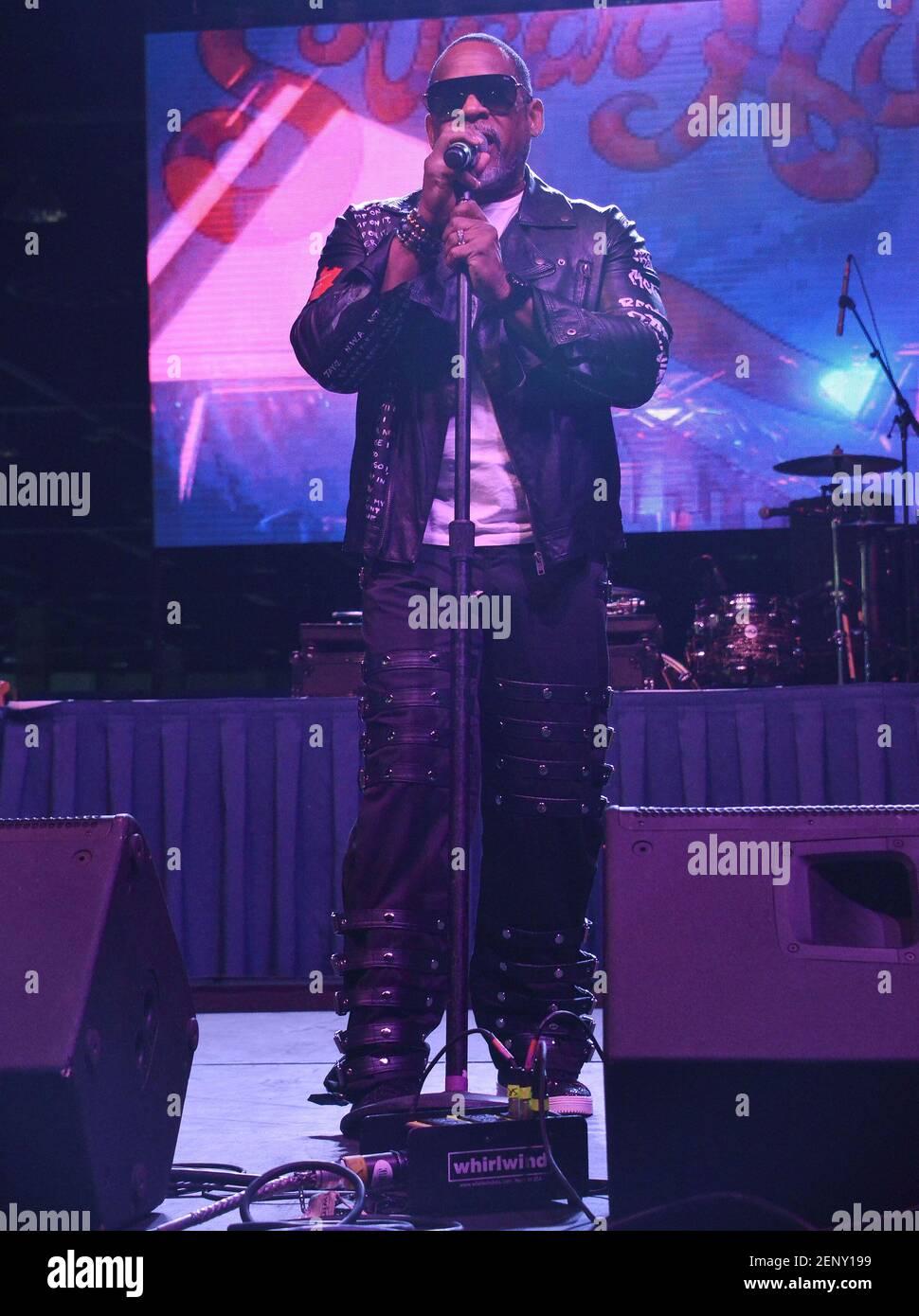 The Sugarhill Gang - Master Gee performing at NostalgiaCon - Day 2 held ...