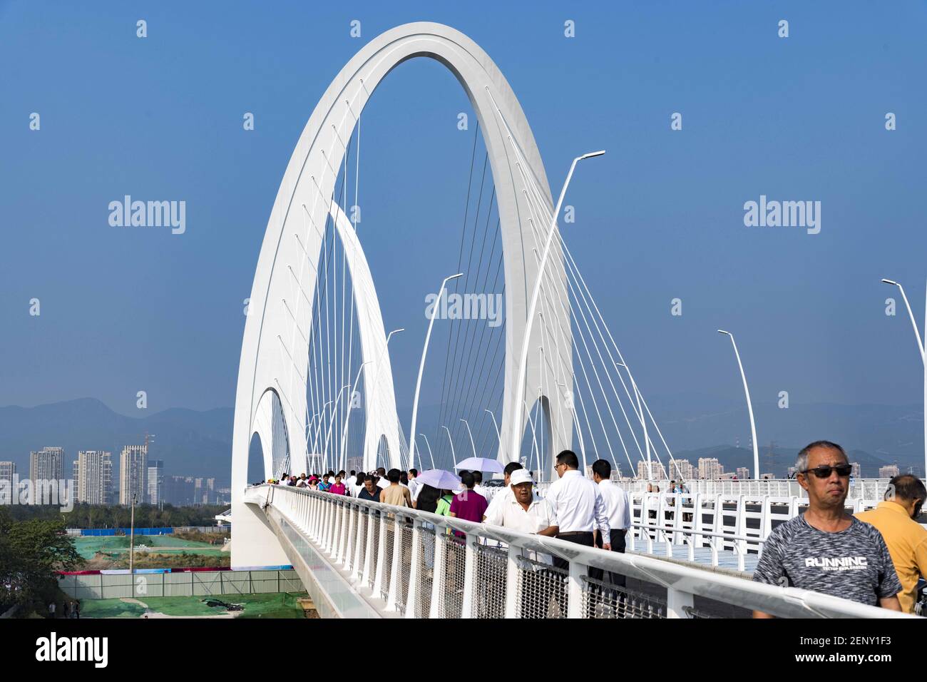 The view of Xinshougang Bridge, which is recently opened to the public ...