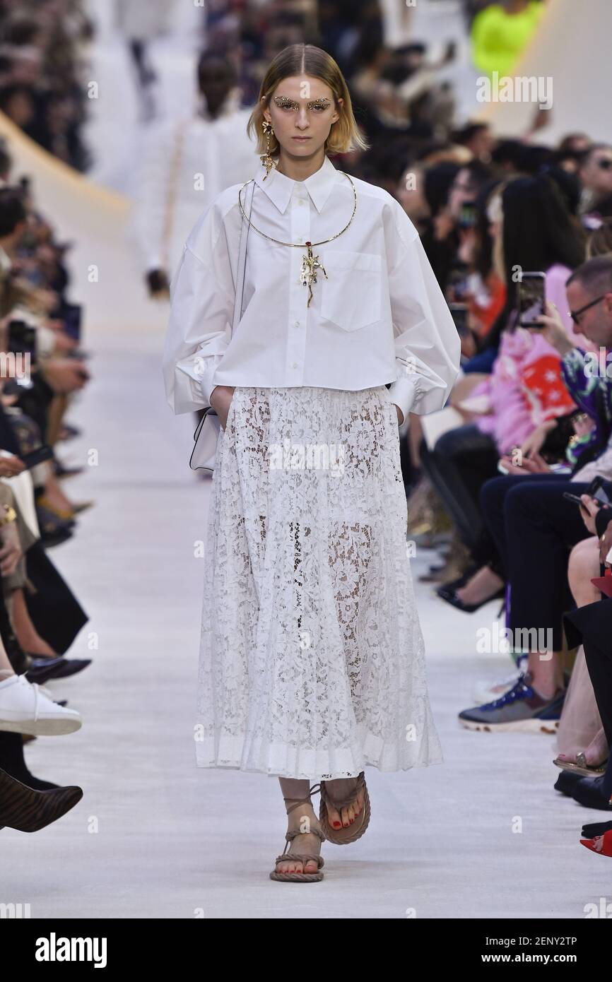 Model Emily Driver walking on the runway during the Valentino Ready to ...