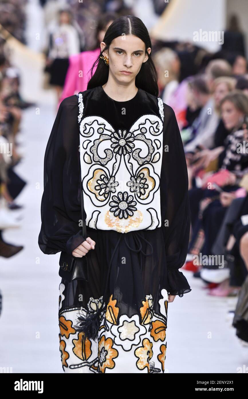 Model Cyrielle Lalande walking on the runway during the Valentino Ready ...