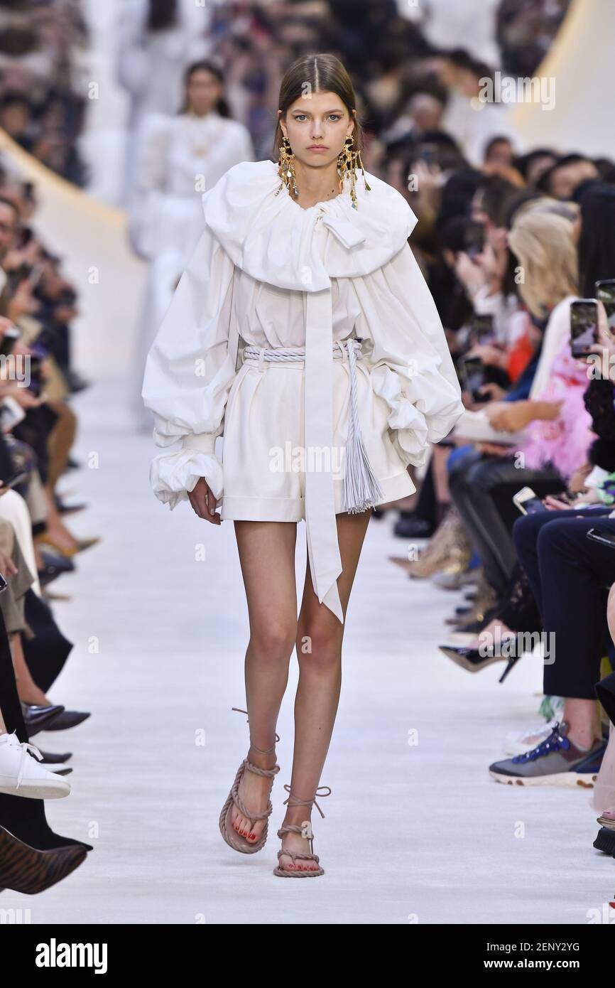 Model Mathilde Henning walking on the runway during the Valentino Ready ...