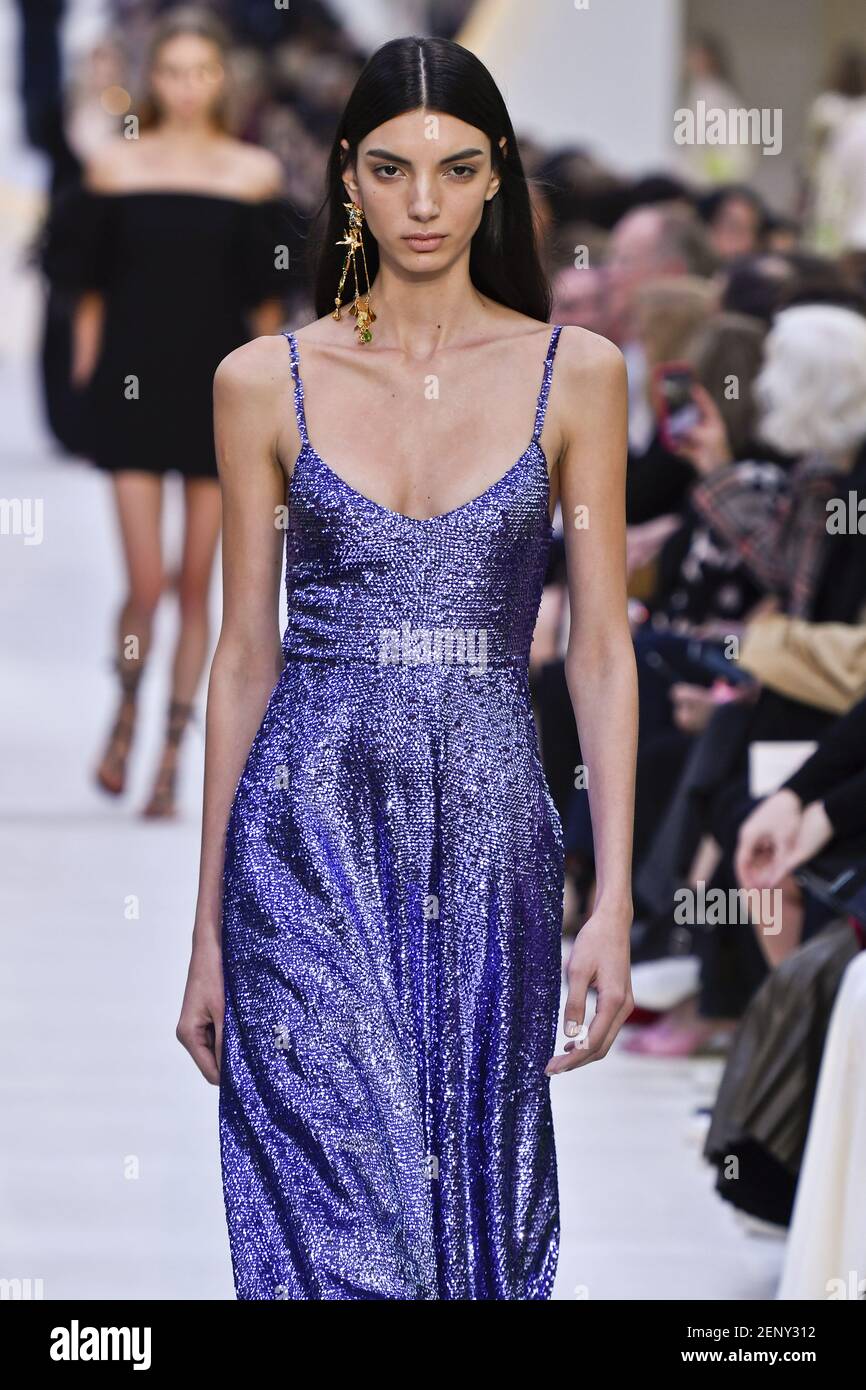 Model Cynthia Arrebola walking on the runway during the Valentino Ready ...