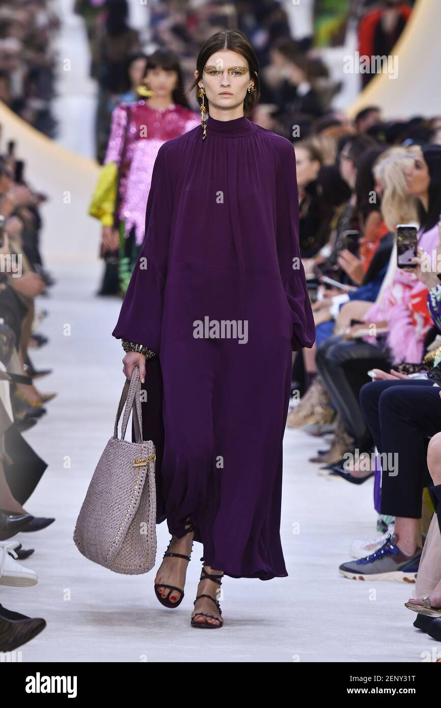 Model Lara Mullen walking on the runway during the Valentino Ready to ...