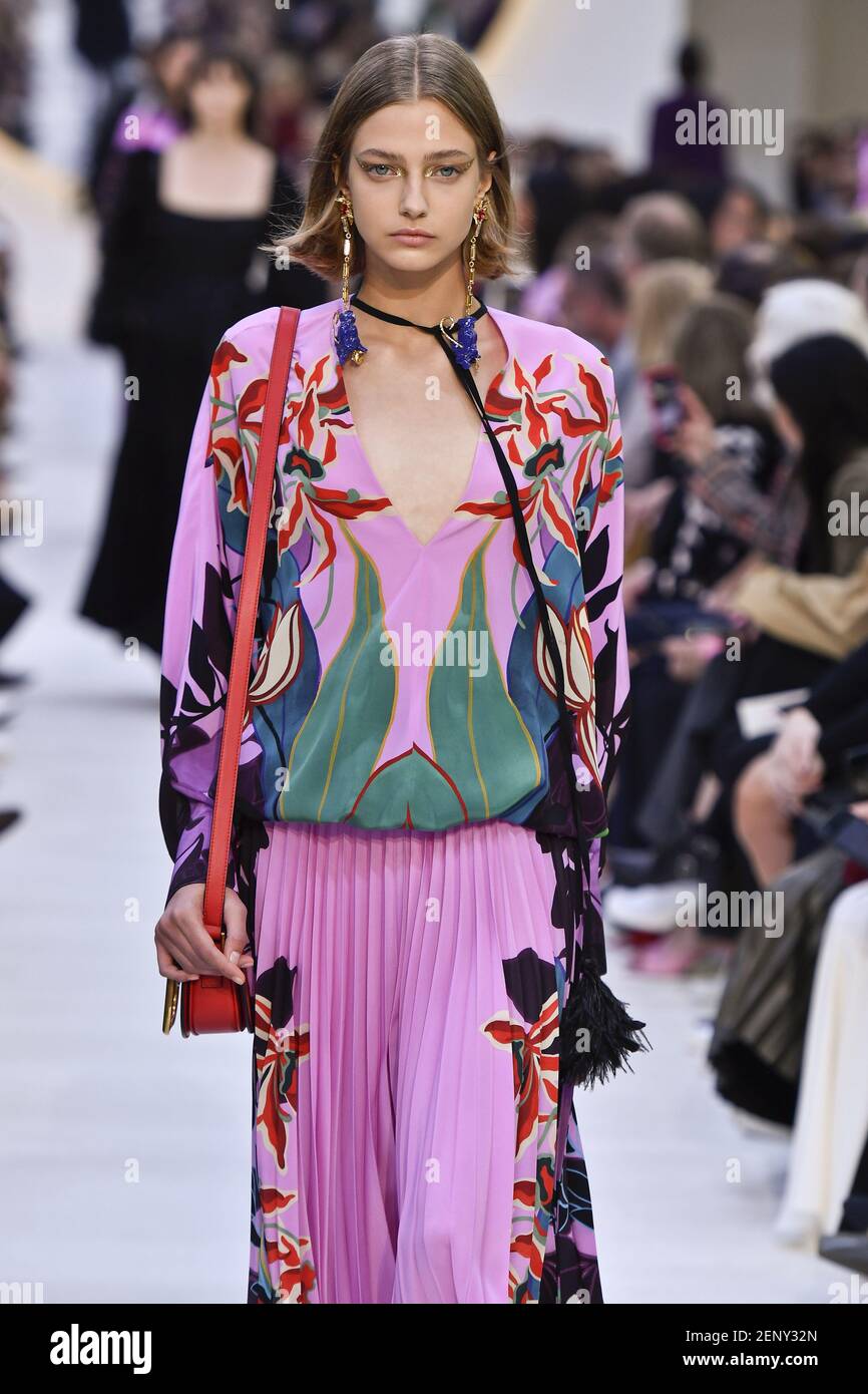 Model Liza Popova walking on the runway during the Valentino Ready to ...