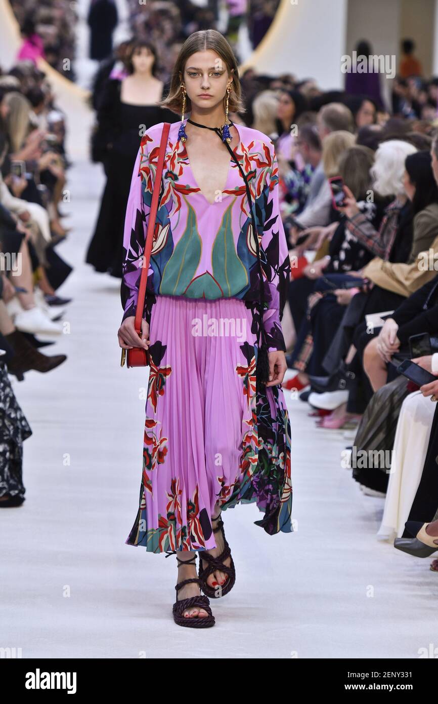 Model Liza Popova walking on the runway during the Valentino Ready to ...