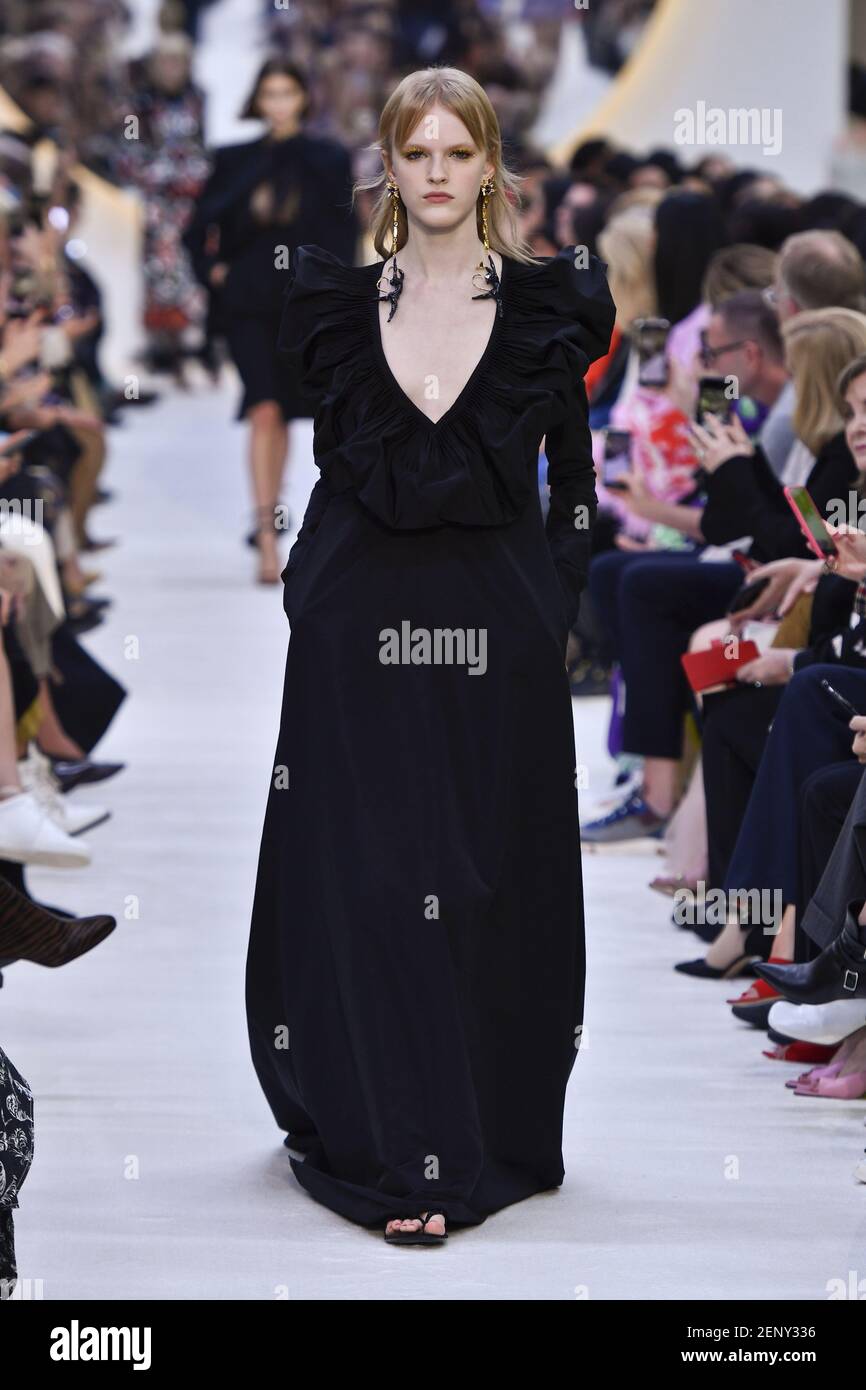 Model Hannah Motler walking on the runway during the Valentino Ready to ...