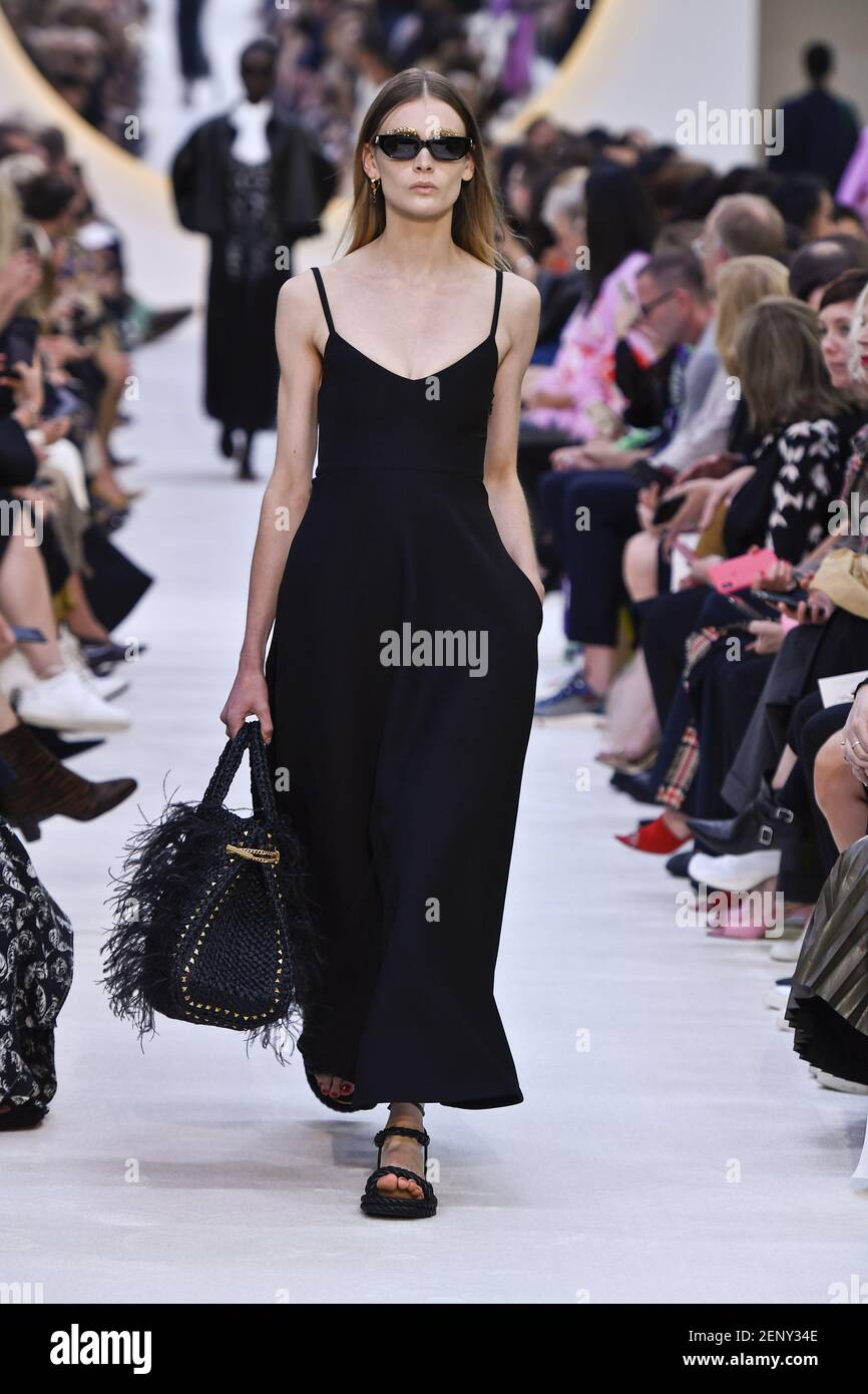 Model Emily Godwin walking on the runway during the Valentino Ready to ...