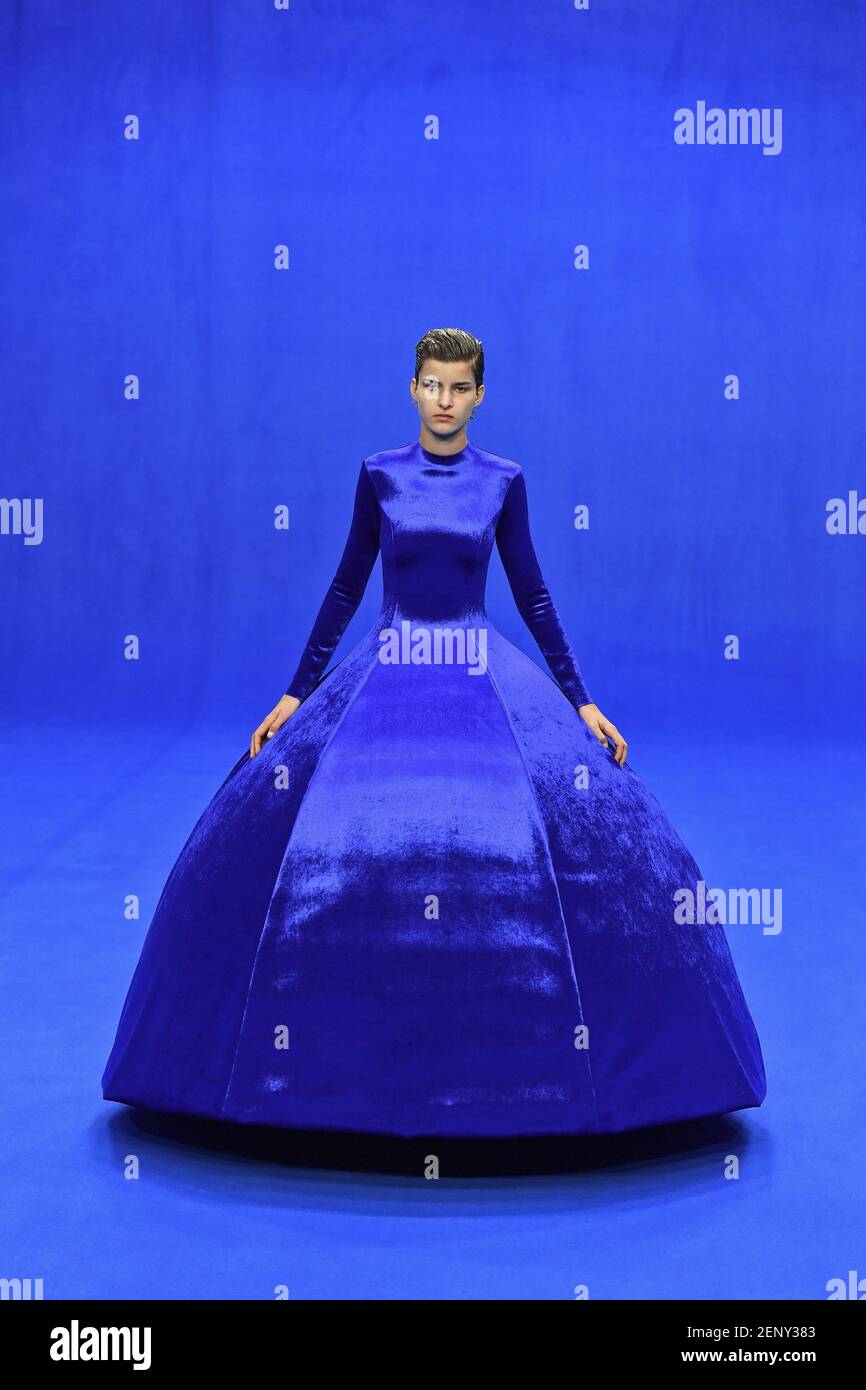 Model Astrid Holler walking on the runway during the Balenciaga Ready ...