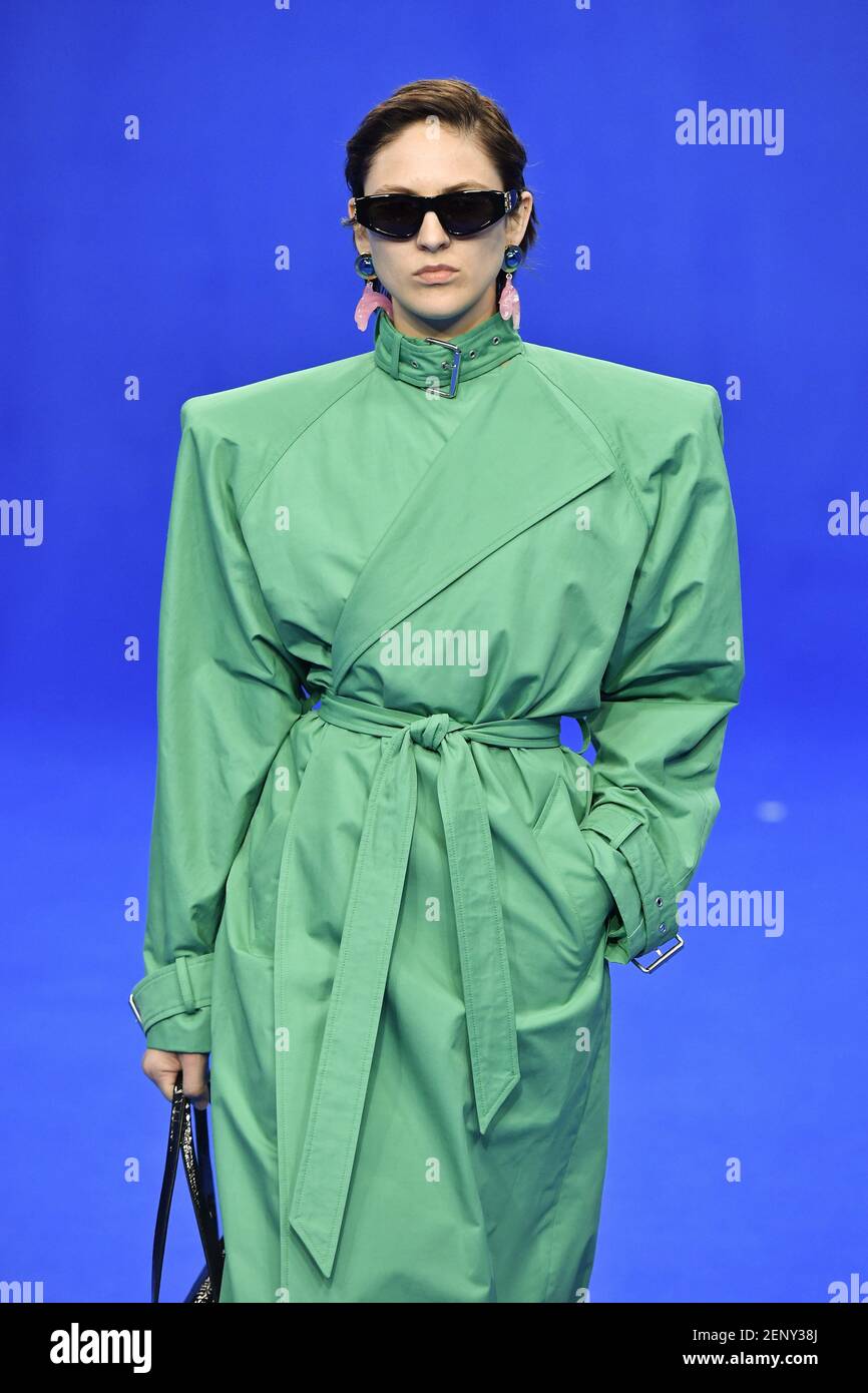 Model Lida Fox walking on the runway during the Balenciaga Ready to ...