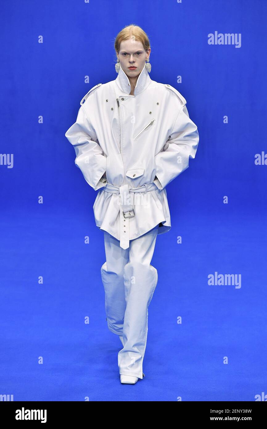 Model Gabriella Dahlen walking on the runway during the Balenciaga ...