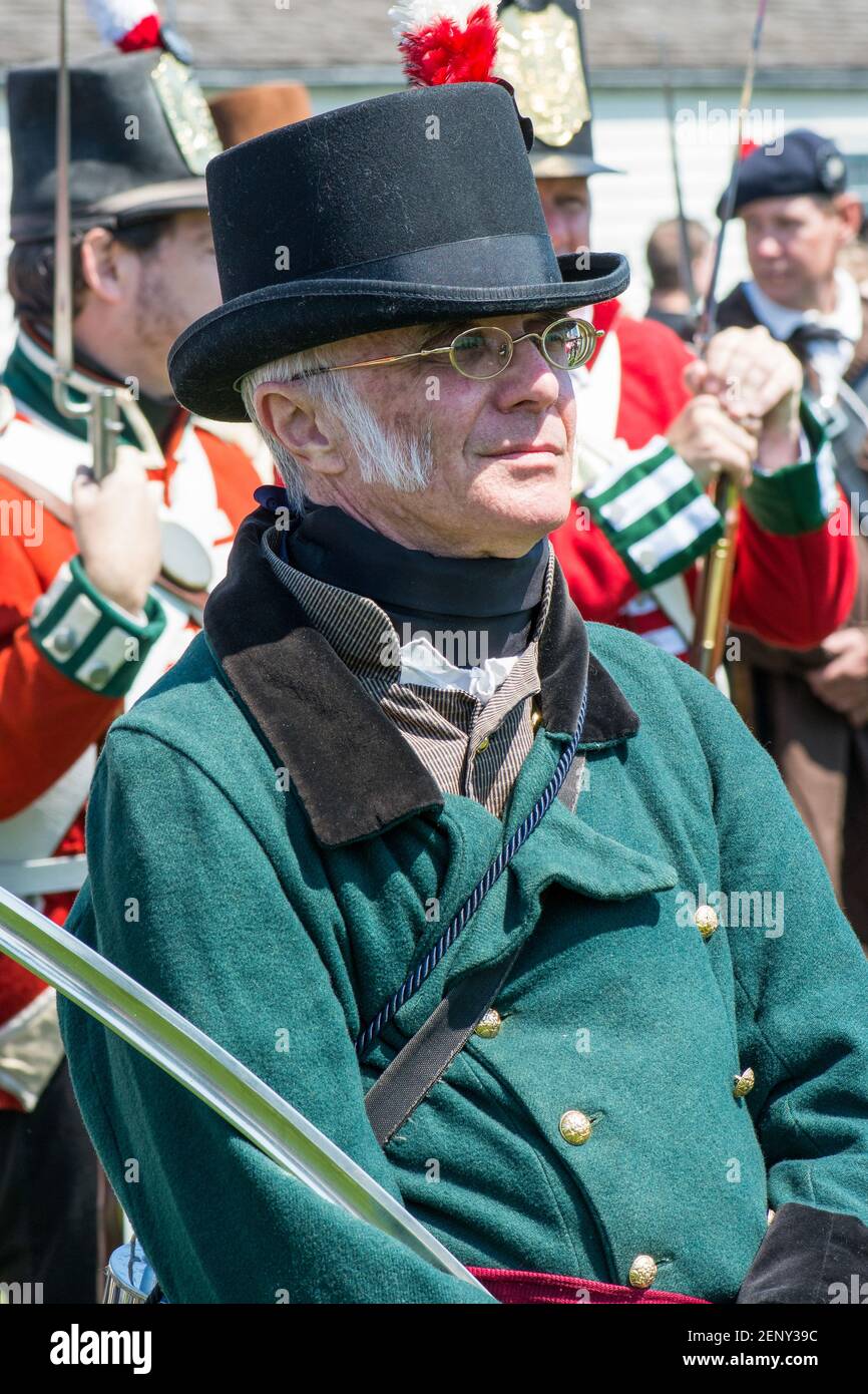 War of 1812 in military clothes: Portrait of Man in reconstruction old ...