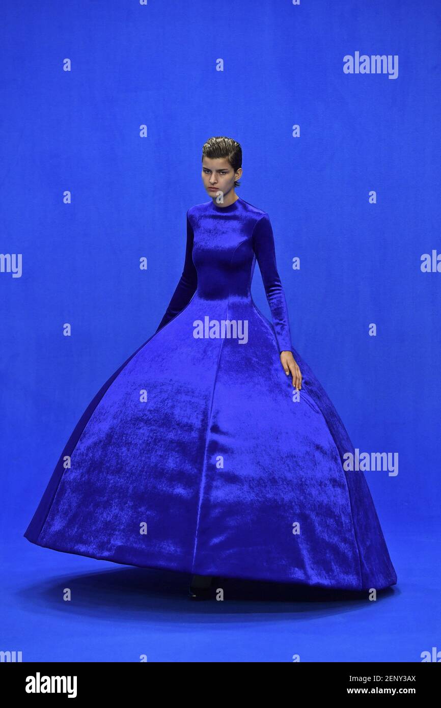 Model Astrid Holler walking on the runway during the Balenciaga Ready ...