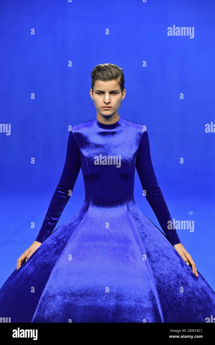 Model Astrid Holler walking on the runway during the Balenciaga Ready ...