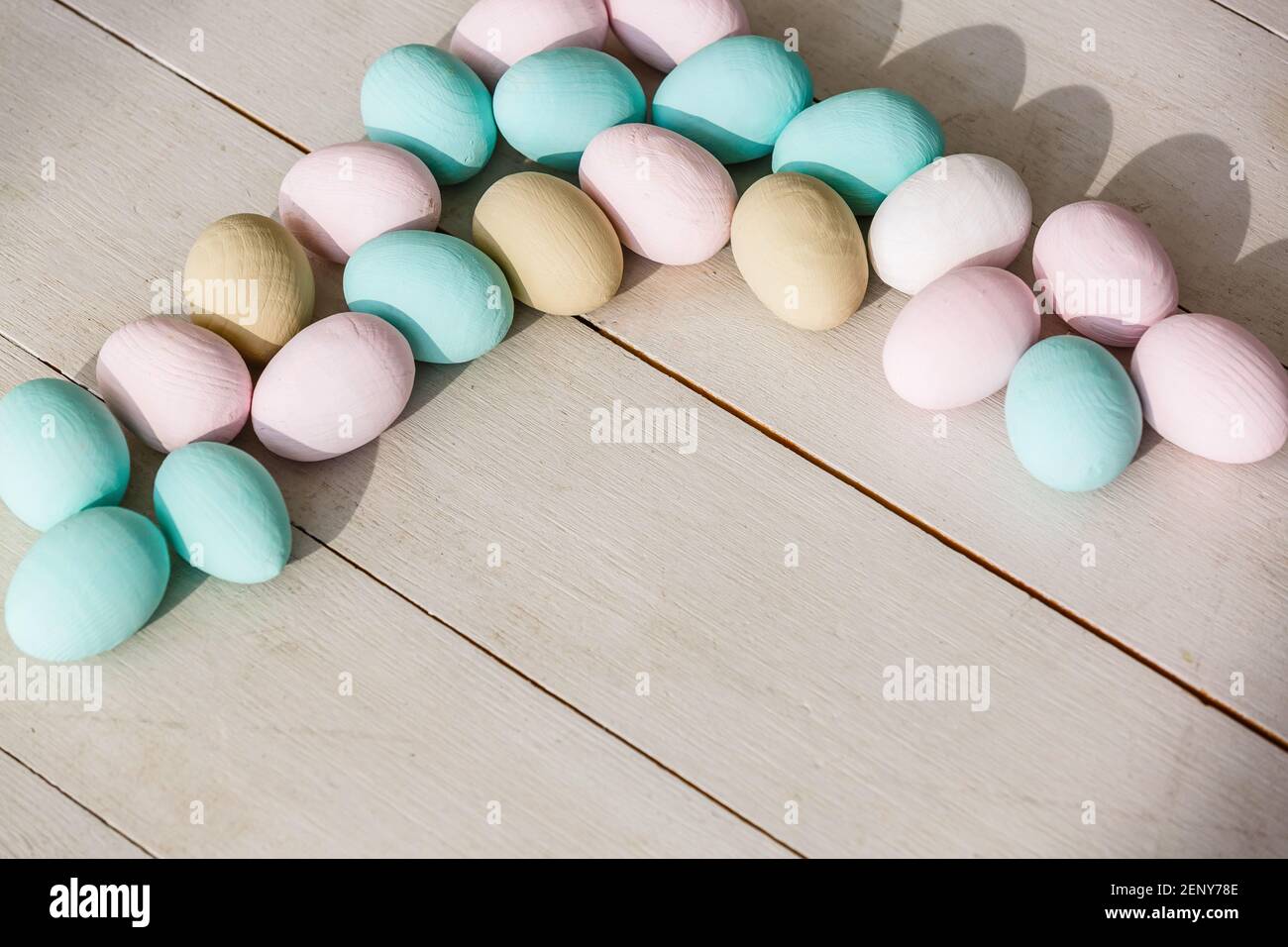 Easter eggs in pastel colors Stock Photo - Alamy