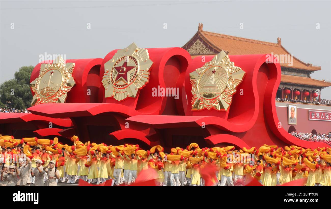 Citizens of all walks of life on various floats participate into civil ...