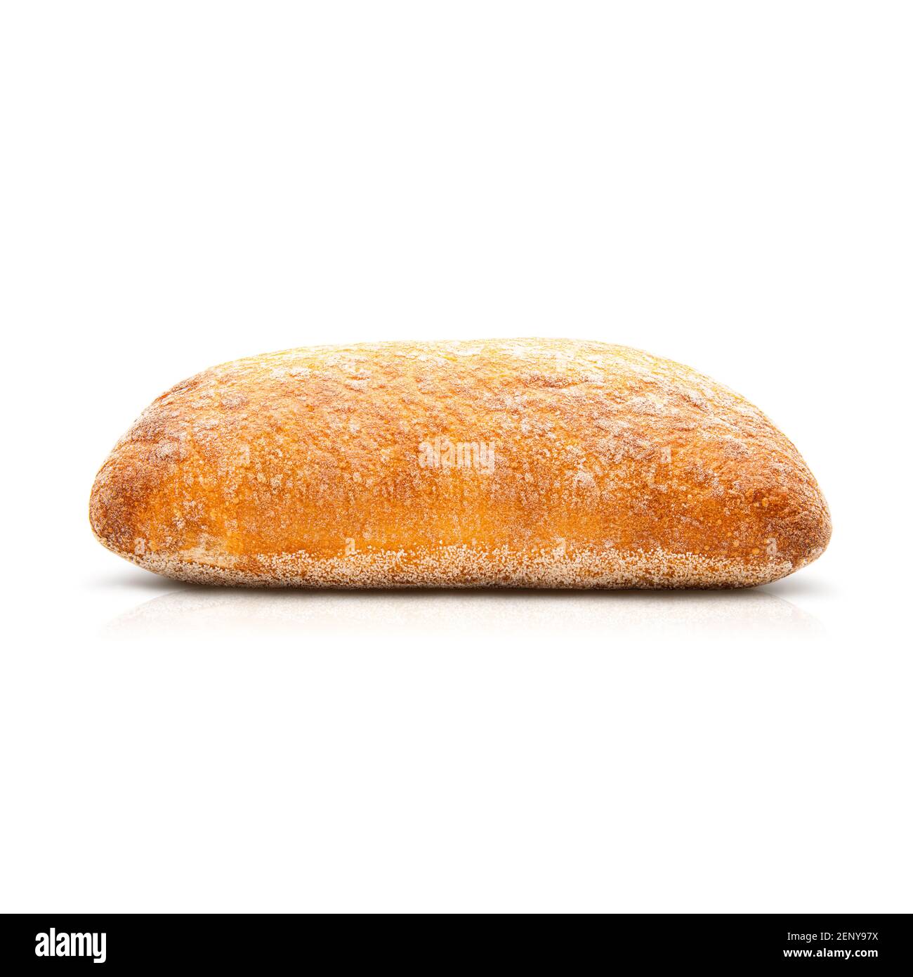 Ciabatta traditional italian bread isolated on white background. Side ...