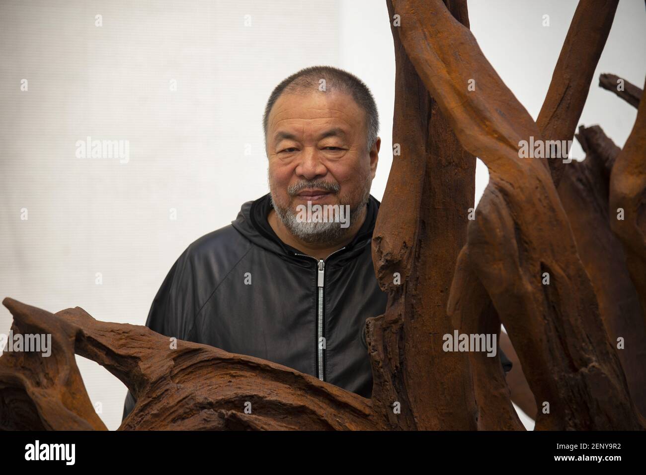 Chinese artist Ai Weiwei with his work 'Martin 2019' at the opening of ...