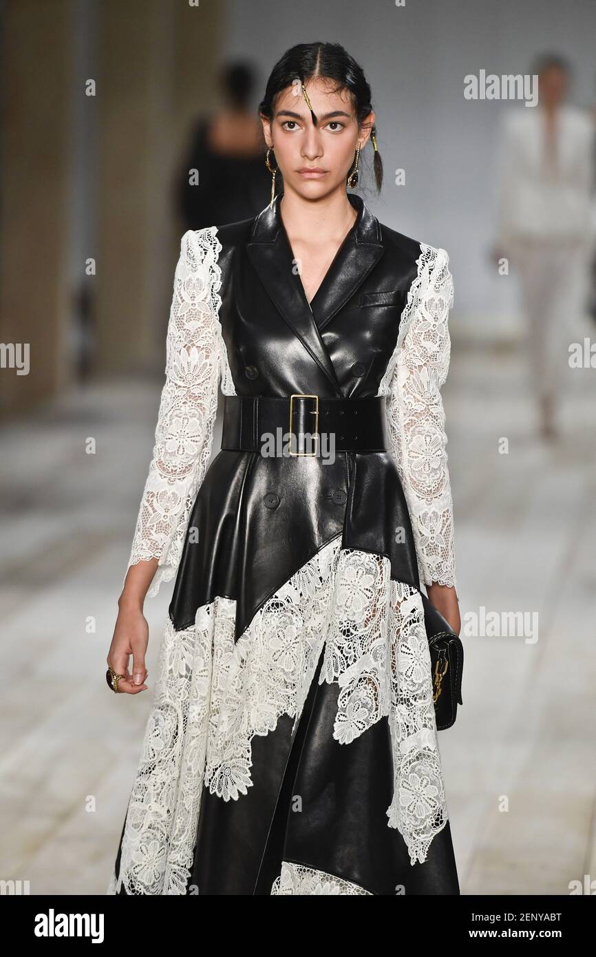 Model Nour Rizk walking on the runway during the Alexander McQueen ...