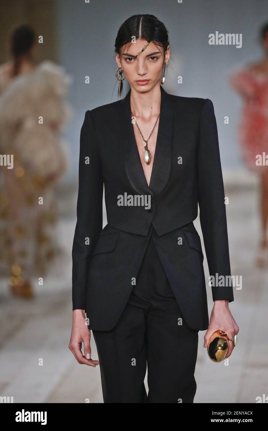 Model Cynthia Arrebola walking on the runway during the Alexander ...